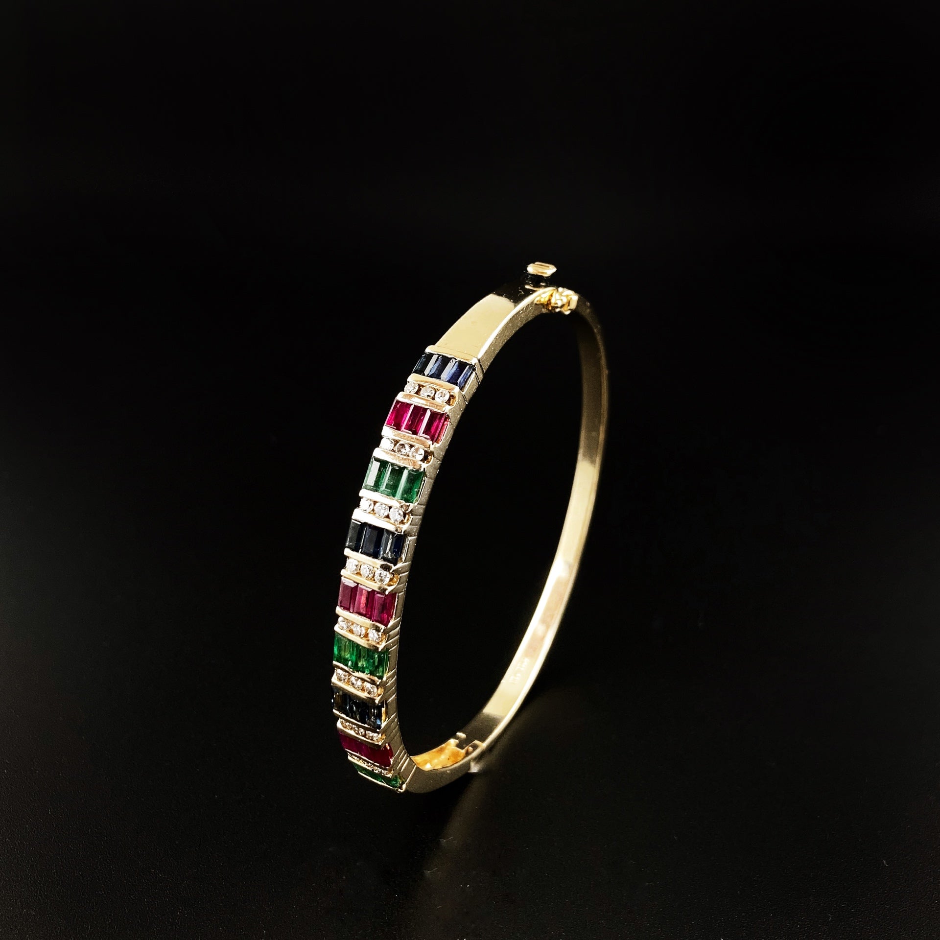 Vintage multi-Gemstones bangle – alletere.com